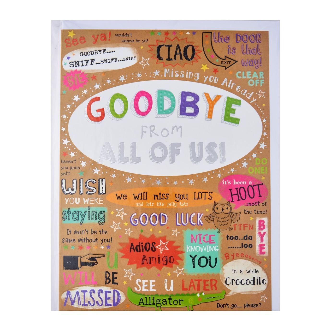 Gifts Greetings Piccadilly Farewell Card - GOODBYE From ALL OF US!
